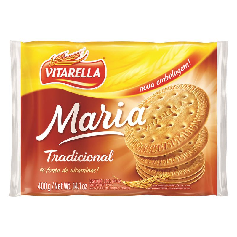 Biscoito Maria Tradicional Vitarella Pacote 400g