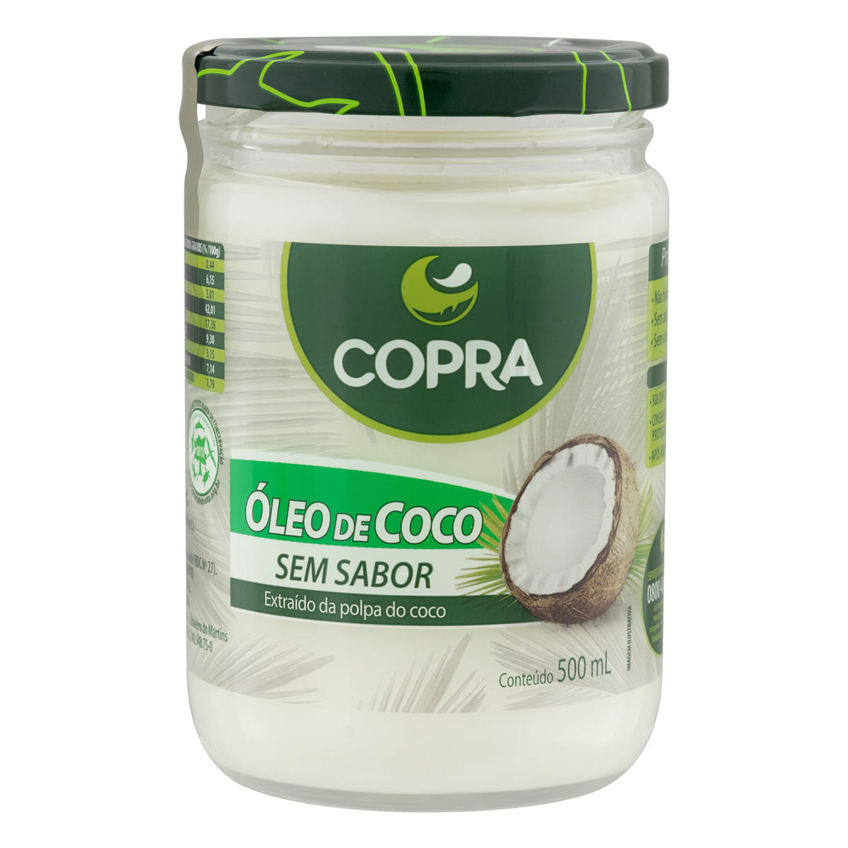 Óleo de Coco sem Sabor Copra Vidro 500ml
