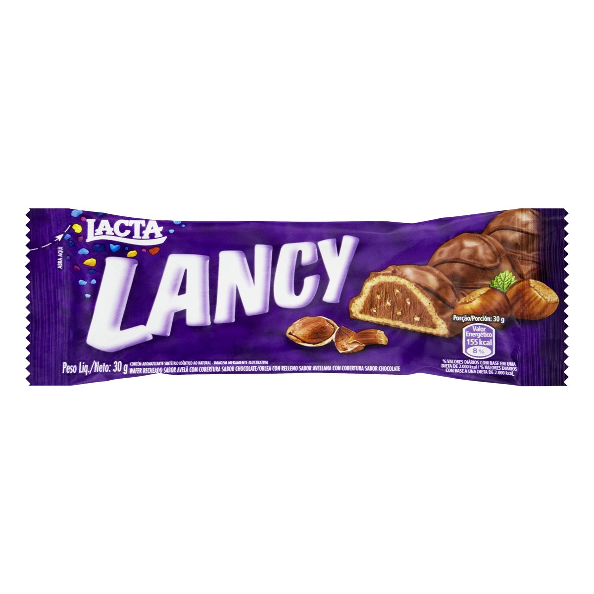 Bombom de Avelã com Cobertura de Chocolate Lancy Lacta 30g