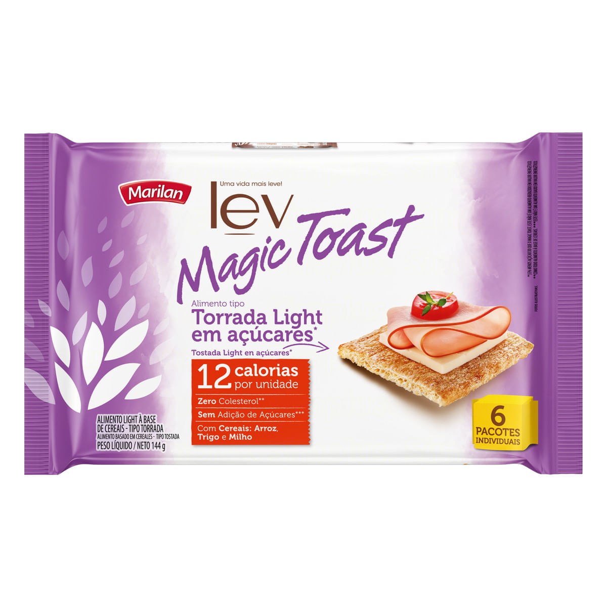 Torrada Light Lev Magic Toast Marilan Pacote 144g