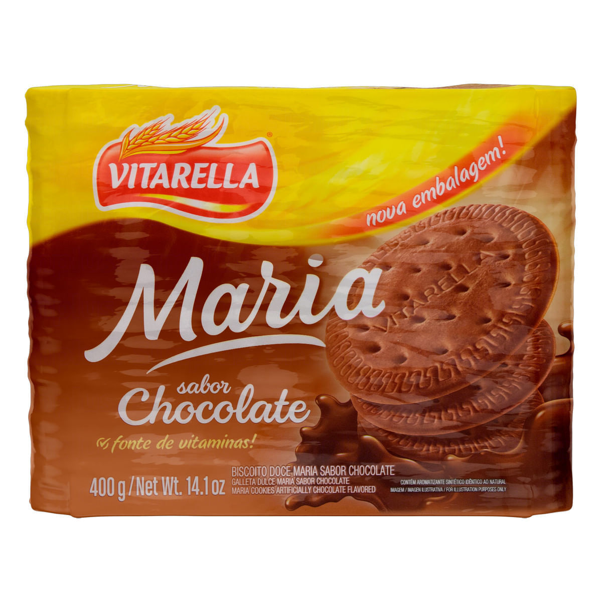 Biscoito Maria Chocolate Vitarella Pacote 400g
