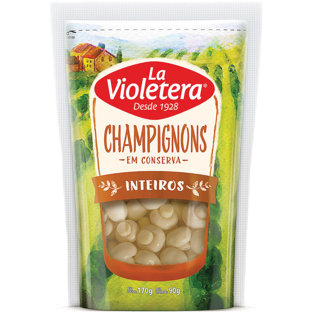 Champignon em Conserva La Violetera Inteiro Sachê 90g
