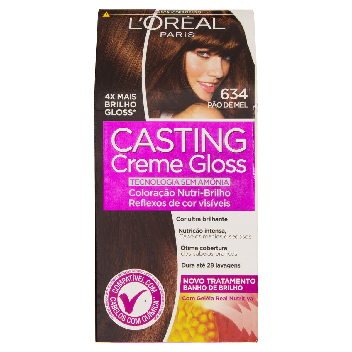 Coloração Creme 634 Pão de Mel Casting Gloss L'oréal Paris