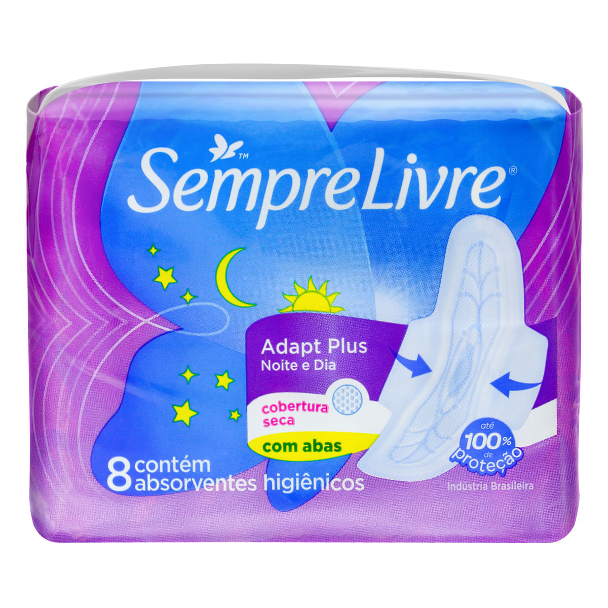 Absorvente com Abas Seca Adapt Plus Noite e Dia Sempre Livre Pacote com ...