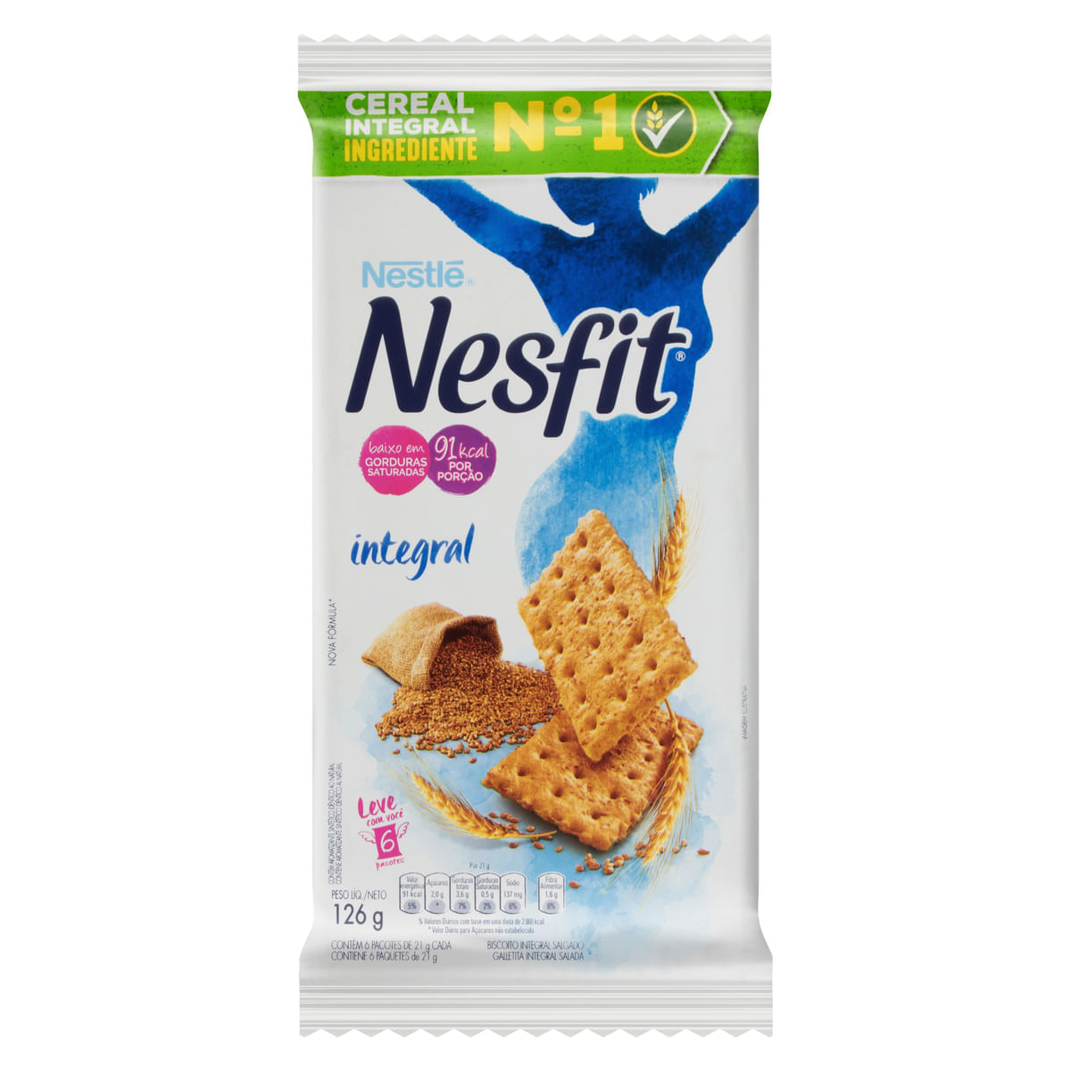 Pack Biscoito Integral Nesfit Nestlé 126g com 6 Unidades