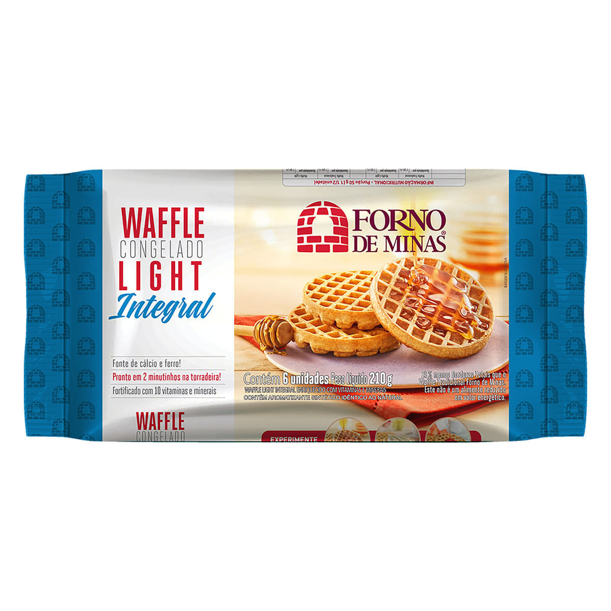Waffle Integral Light Tradicional Forno de Minas Pacote 210g