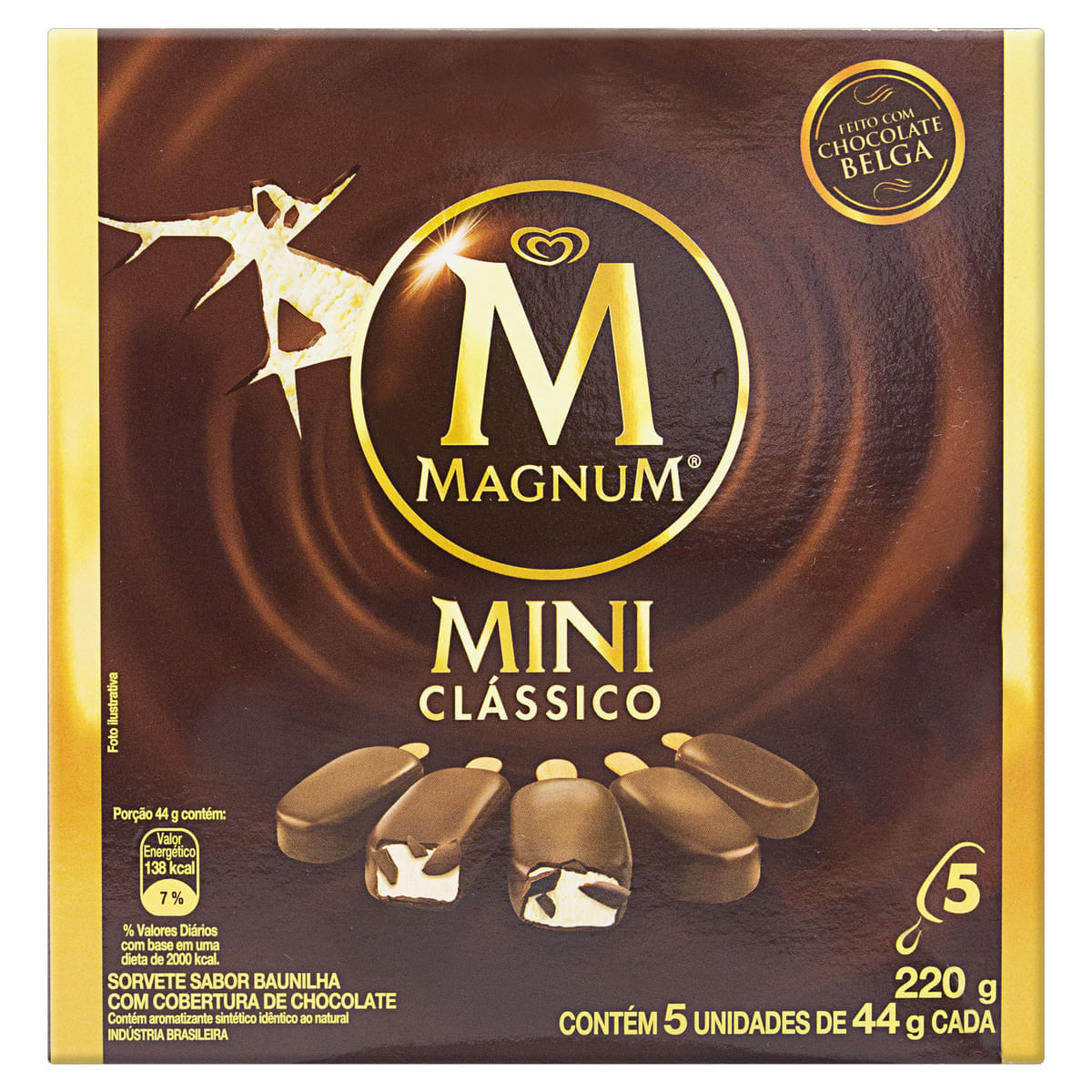 Sorvete Mini Magnum Clássico Kibon Caixa 220g