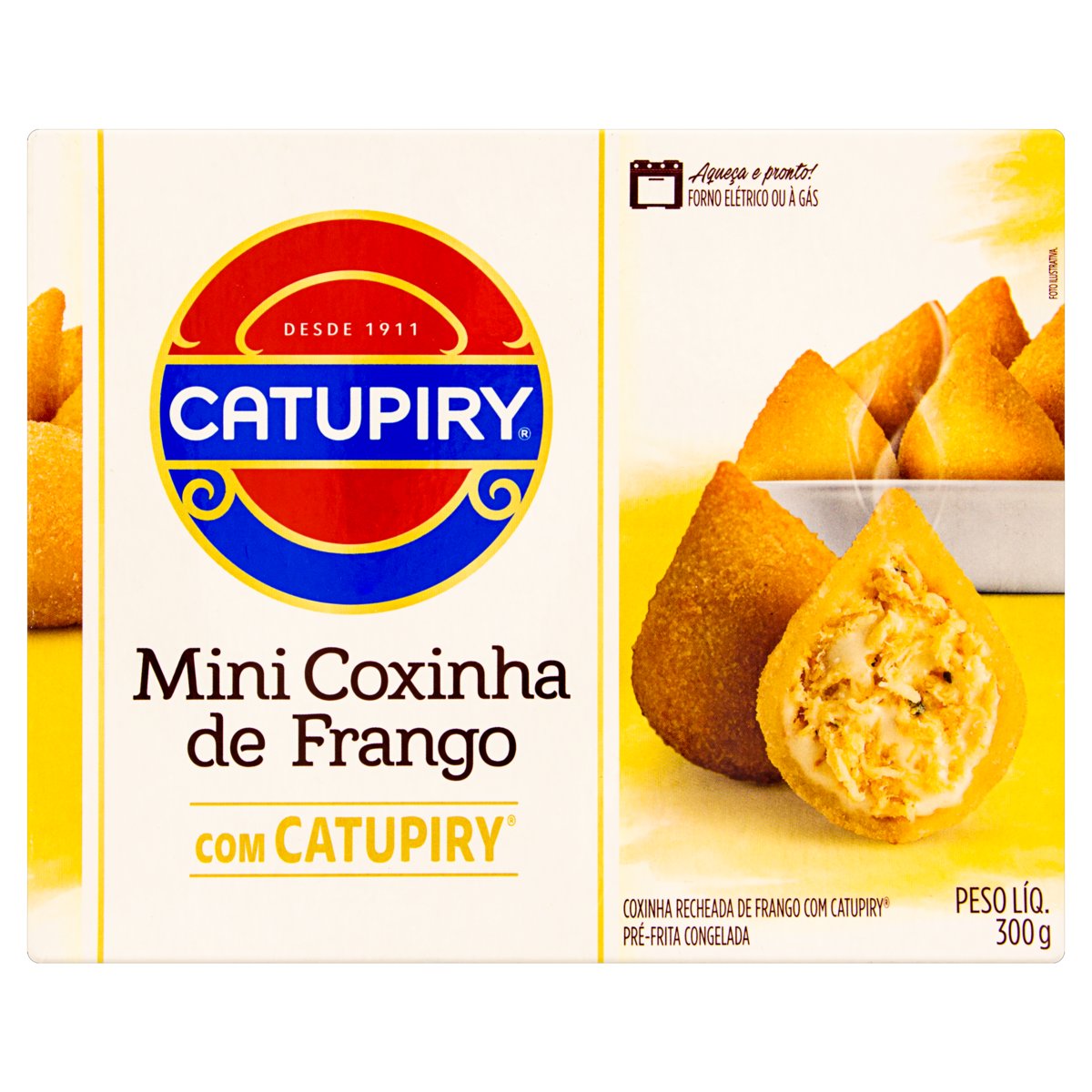 Mini Coxinha Frango com Catupiry Mini Salgados Caixa 300g
