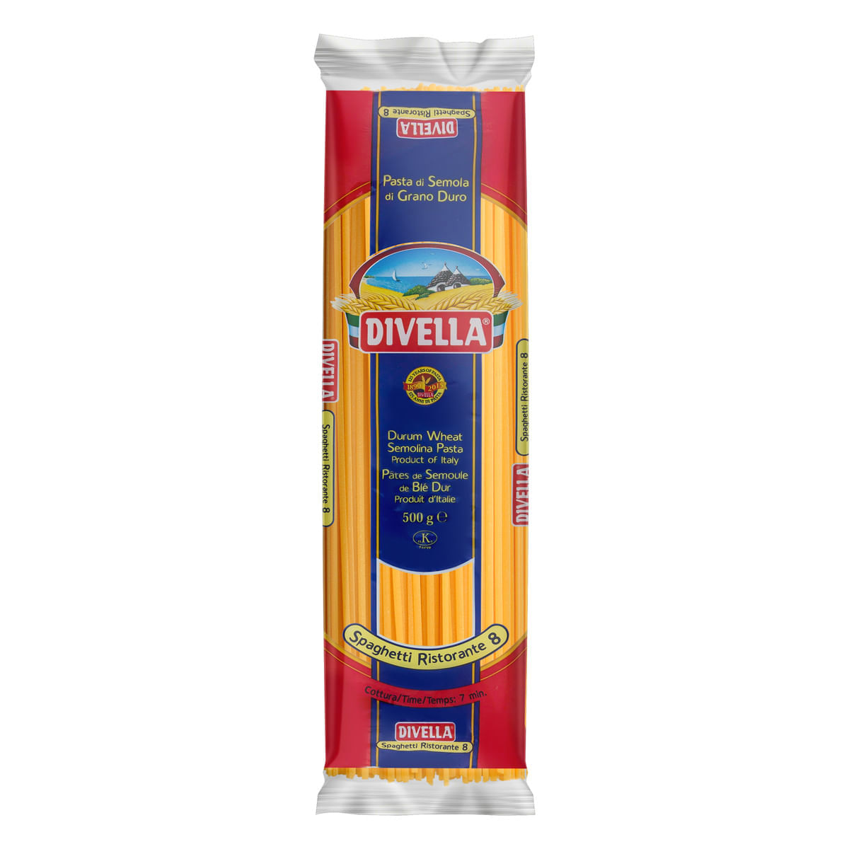 Macarrão de Sêmola Grano Duro Spaghetti Ristorante 8 Divella Pacote 500g