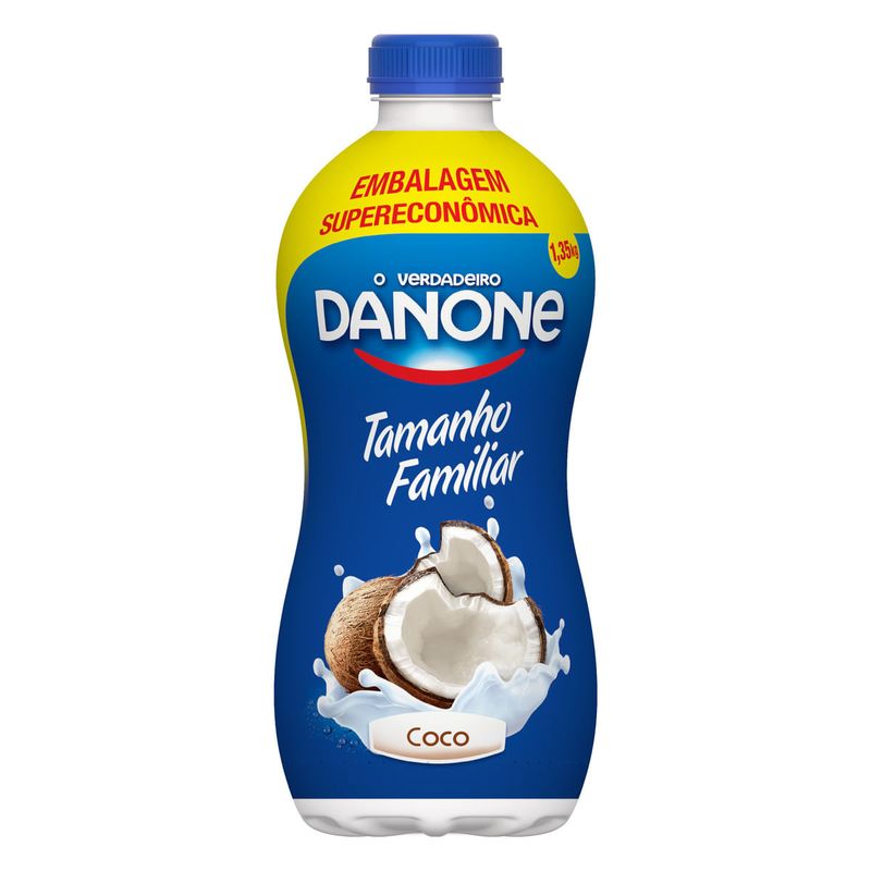 Iogurte Integral Coco Danone Garrafa 1,35kg Embalagem Super Econômica