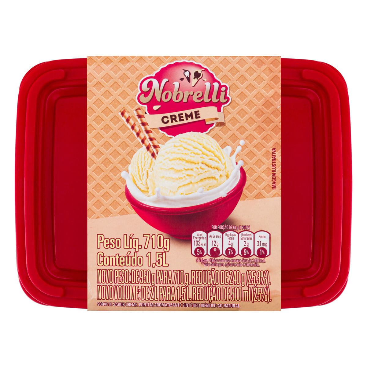 Sorvete Creme Nobrelli Pote 1,5l