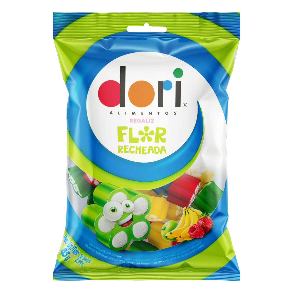 Bala Sortida com Recheio de Creme Flor Regaliz Dori Pacote 85g