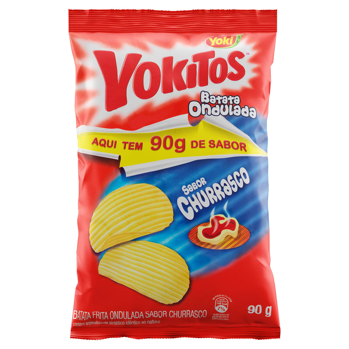 Batata Chips Ondulada Churrasco Yokitos Yoki Pacote 90g