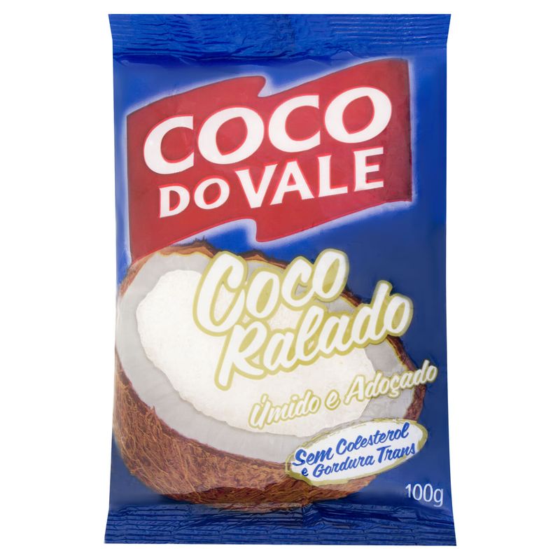 Coco Ralado Úmido Adoçado Coco do Vale Pacote 100g
