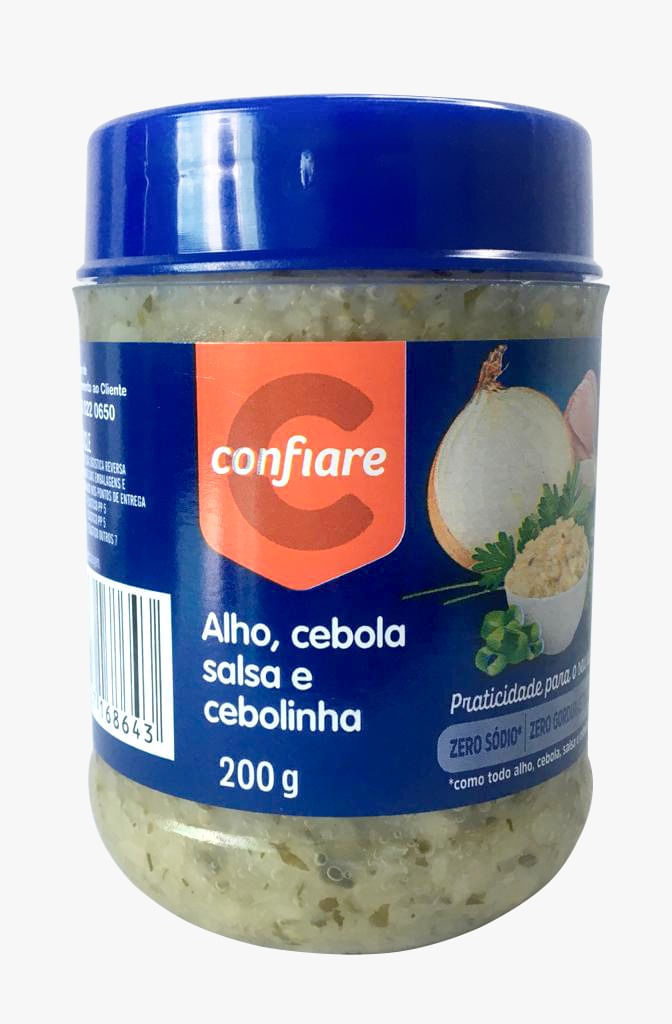 Tempero Pronto Alho, Cebola, Salsa e Cebolinha Confiare Pote 200g