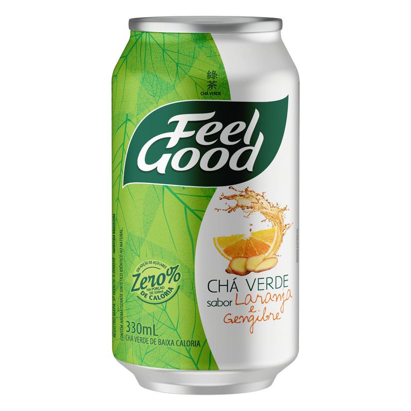 Chá Verde Laranja e Gengibre Feel Good Lata 330ml