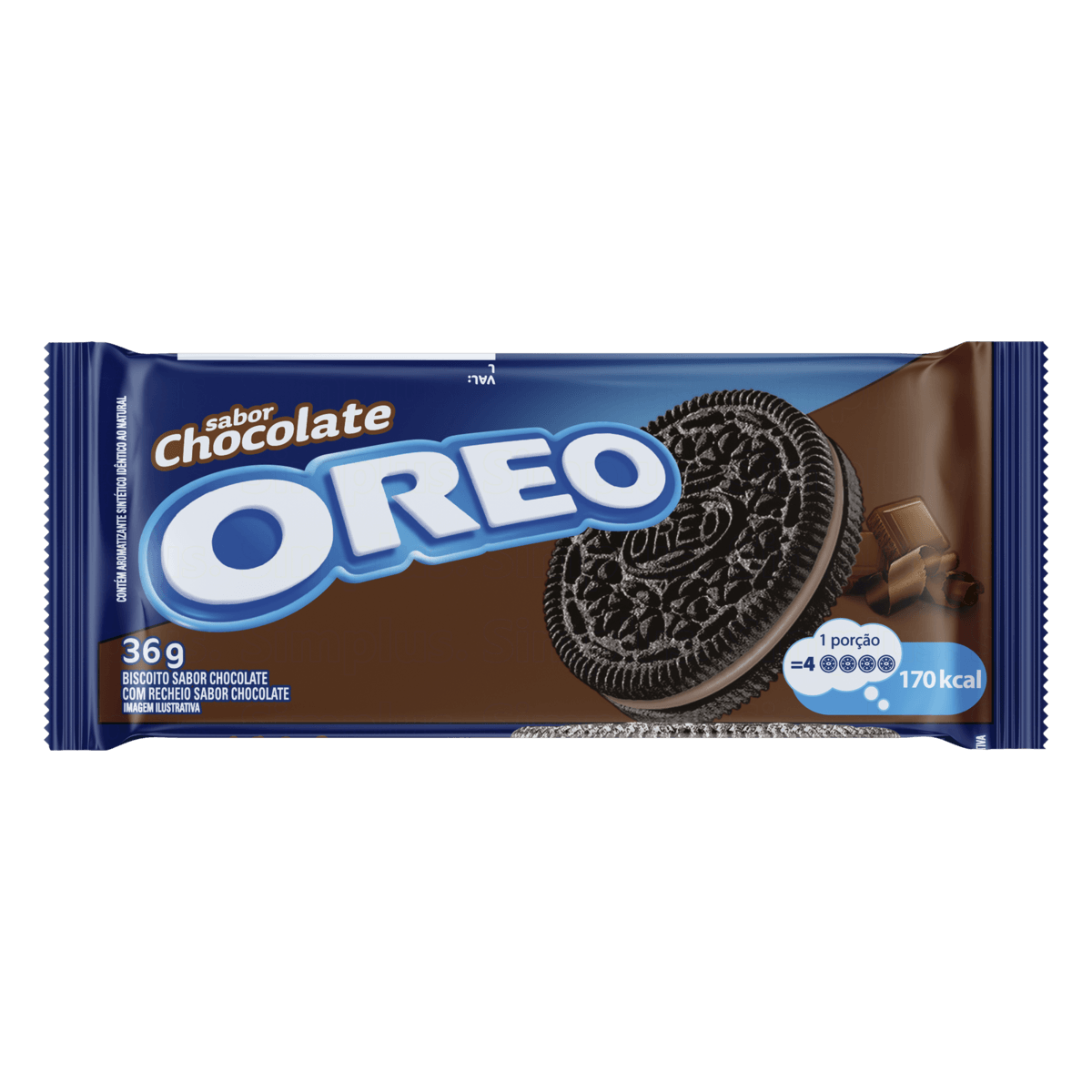 Biscoito de Chocolate Recheado com Chocolate Oreo Pacote 36g