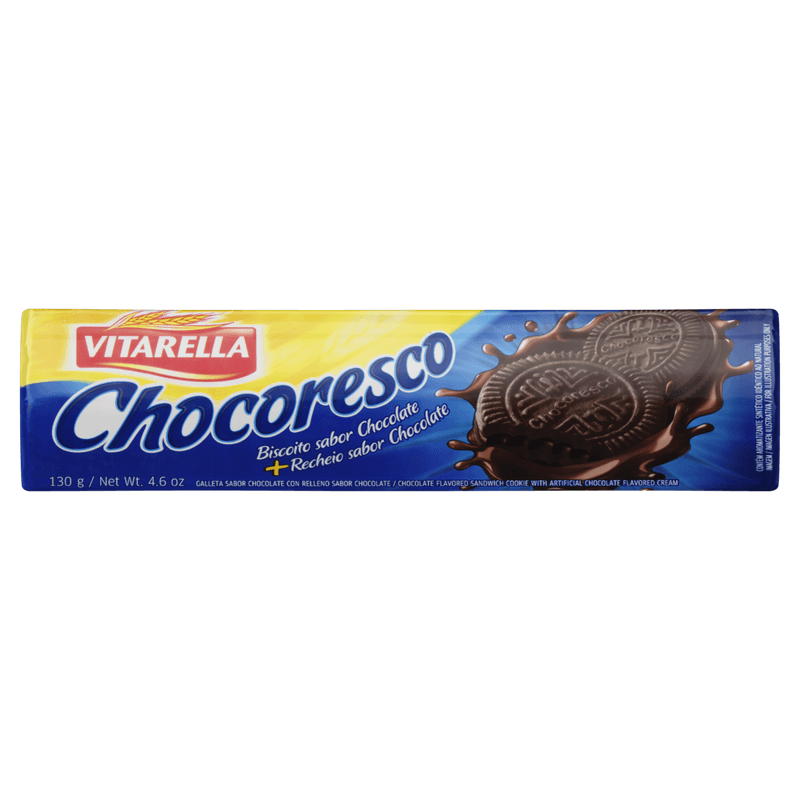 Biscoito com Recheio de Chocolate Chocoresco Vitarella Pacote 130g