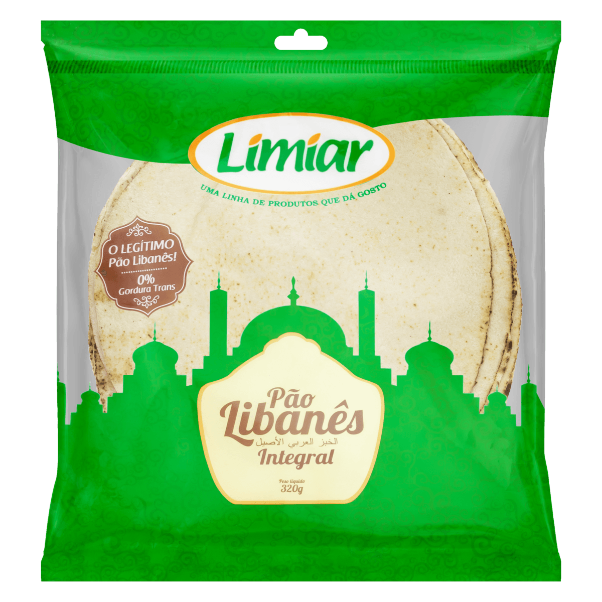 Pão Libanês Integral Limiar Pacote 320g