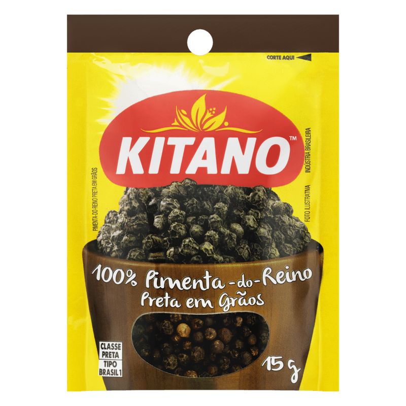 Pimenta do Reino Preta em Grãos Kitano Pacote 15g Pimenta do Reino Preta em Grãos Kitano Pacote 15g