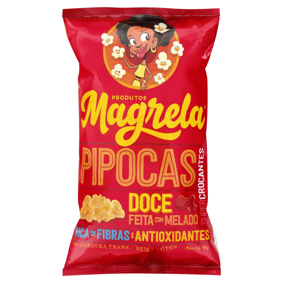 Pipoca Doce Melado de Cana Magrela Pacote 45g