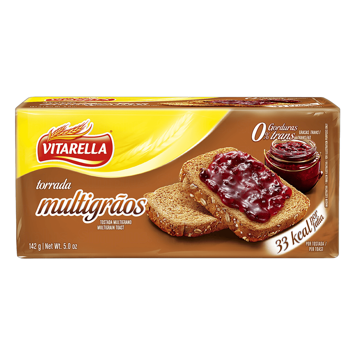 Torrada Multigrãos Vitarella Pacote 142g
