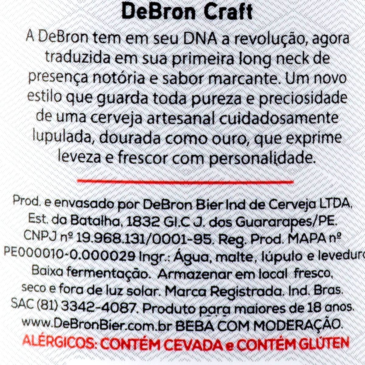 Cerveja Artesanal Debron Craft Long Neck 355ml