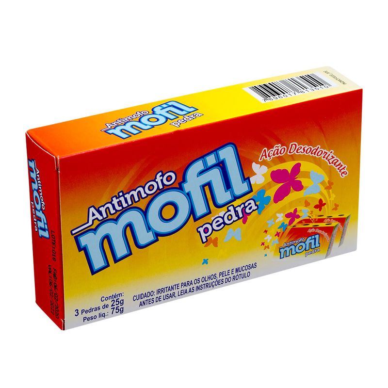 Pedra Anti-Mofo Gaveta Mofil Caixa 75g com 3 Unidades