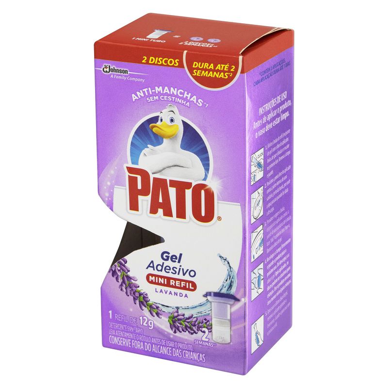 Detergente Sanitário Gel Adesivo Mini Refil Lavanda Pato Caixa 12g