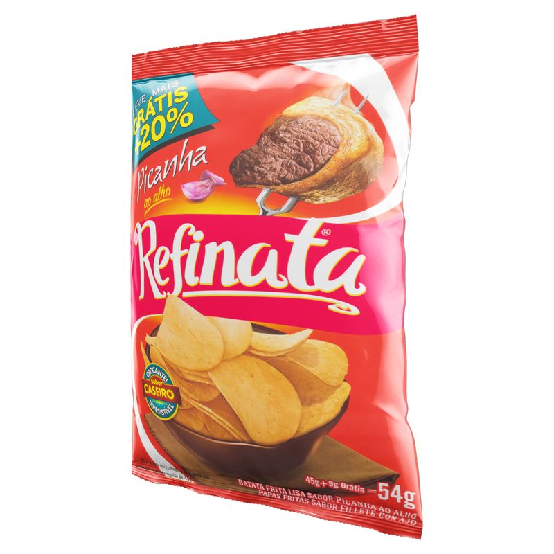 Batata Chips Lisa Sabor Picanha com Alho Refinata Pacote 54g