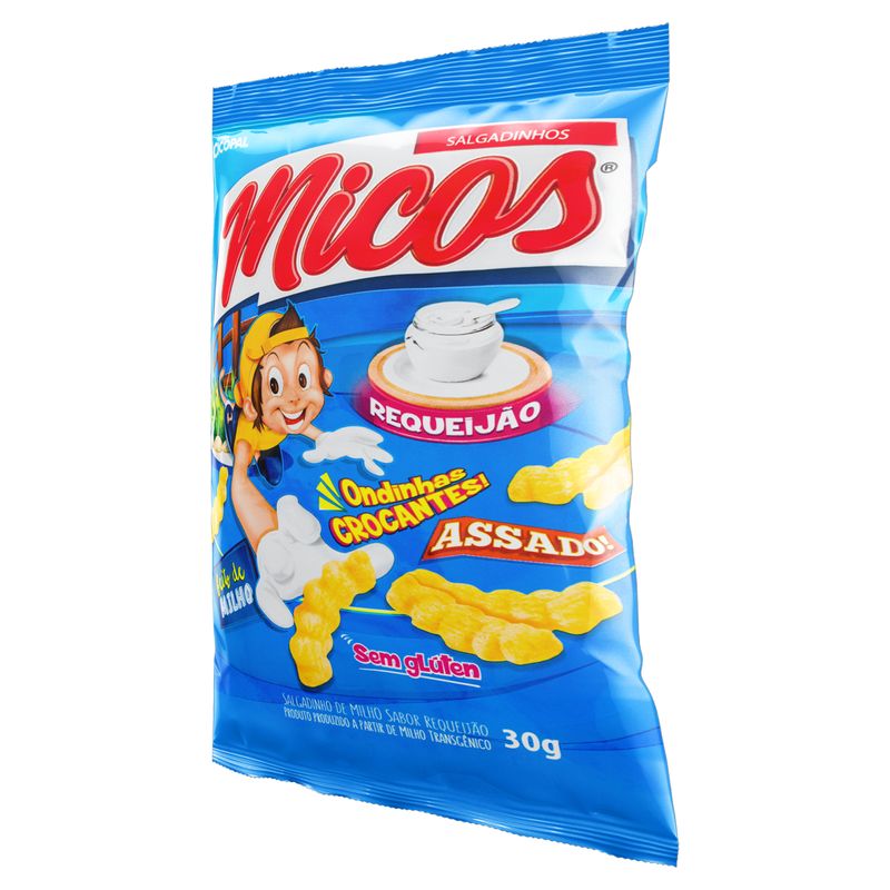 Salgadinho de Milho de Requeijão Micos Pacote 30g