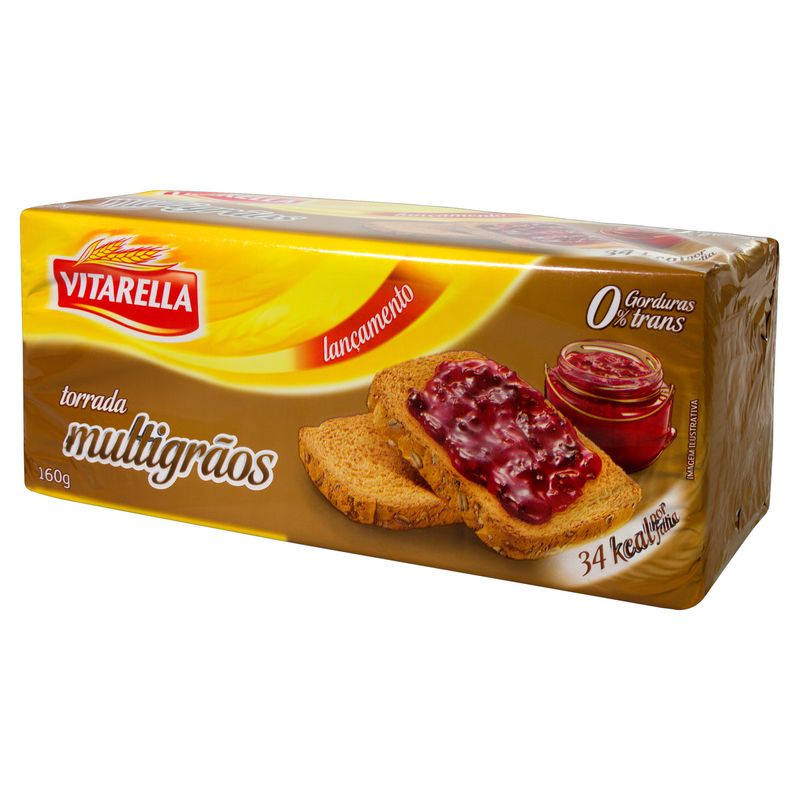 Torrada Multigrãos Vitarella Pacote 160g