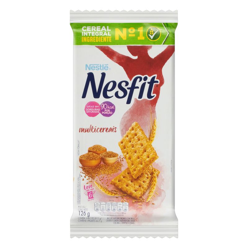 Biscoito Integral Multicereais Nesfit Nestlé Pacote 126g