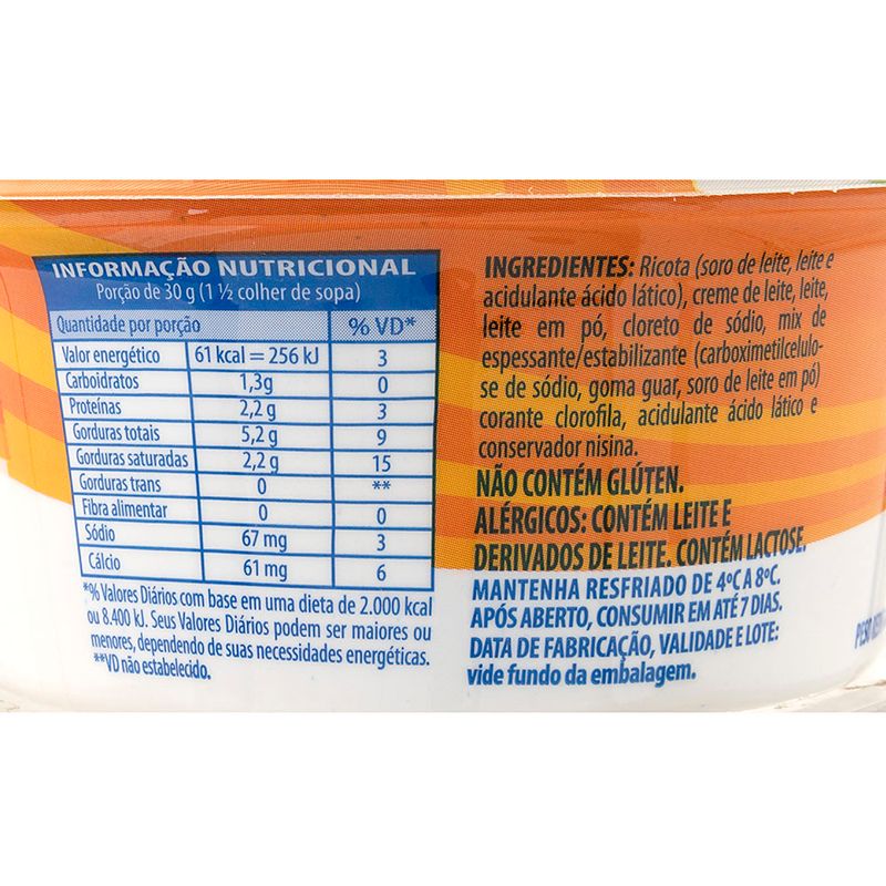 Creme de Queijo Ricota Regina Pote 250g