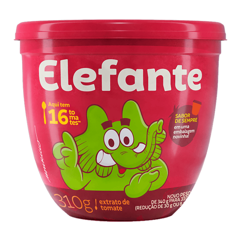Extrato de Tomate Elefante Pote 310g Extrato de Tomate Elefante Pote 310g