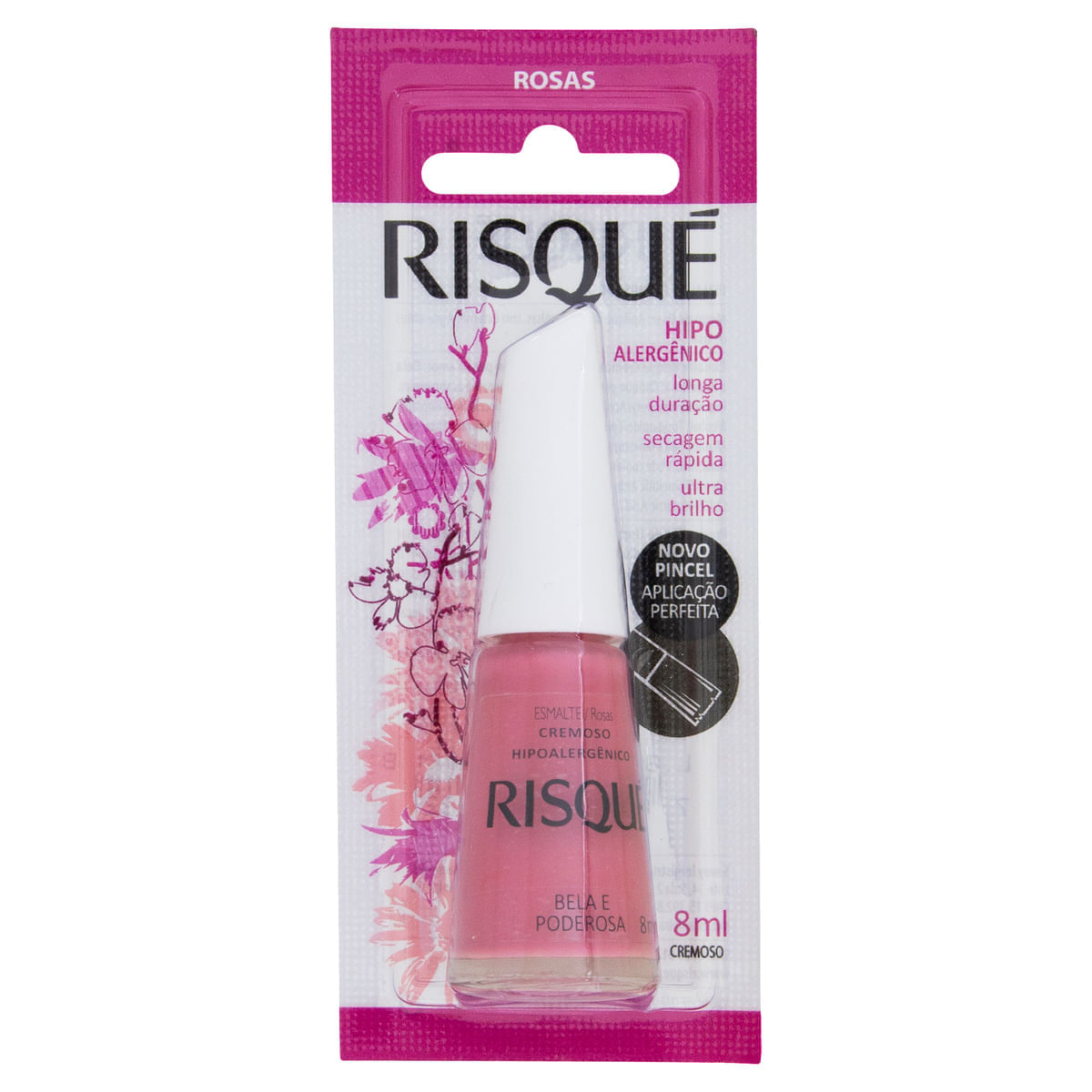 Esmalte Cremoso Bela e Poderosa Risqué Rosas 8ml