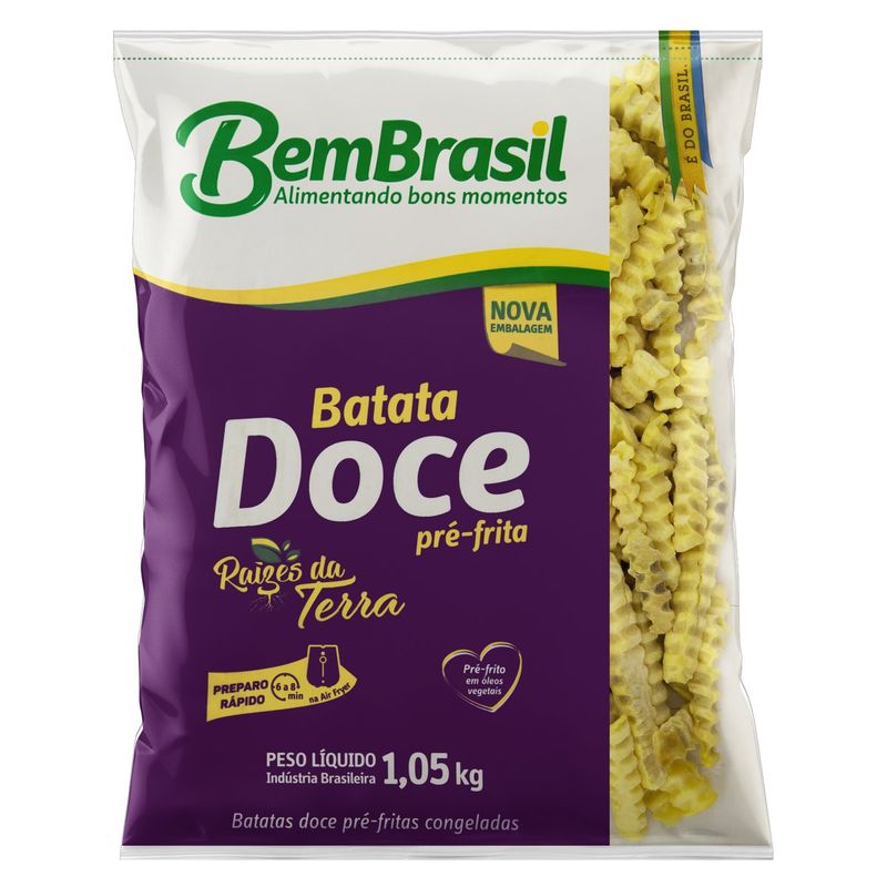 Batata Doce Pré-Frita Congelada Bem Brasil Pacote 1,05kg Batata Doce Pré-Frita Congelada Bem Brasil Pacote 1,05kg