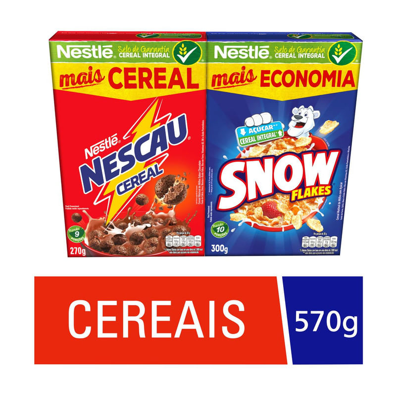 Kit Cereal Matinal Nescau 270g + Snow Flakes 300g