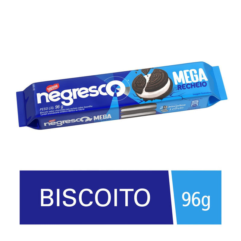 Biscoito com Recheio de Baunilha e Chocolate Negresco Mega Nestlé ...