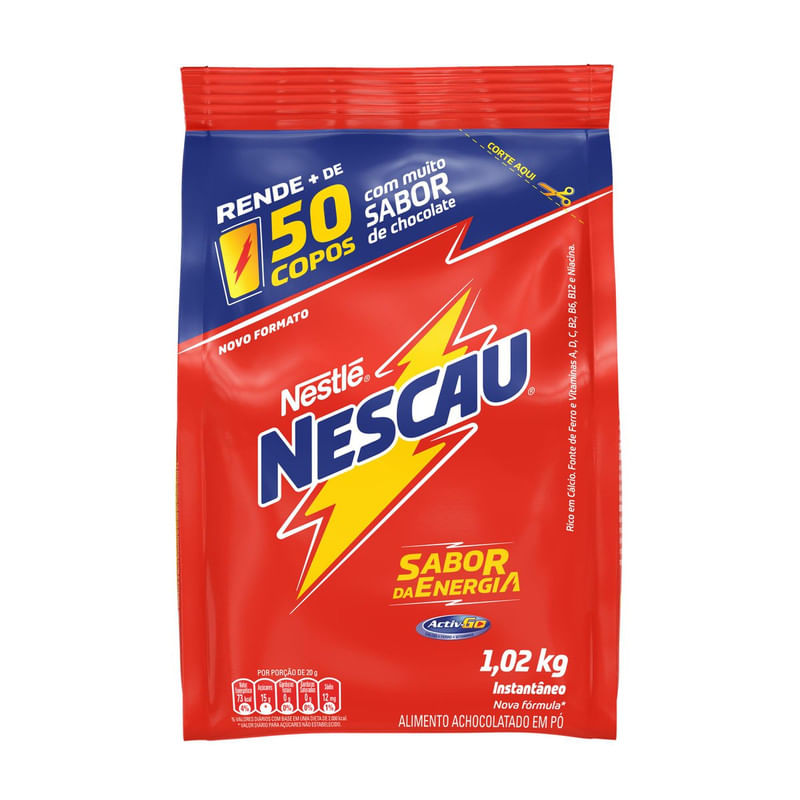 Achocolatado em Pó Nescau Sabor da Energia Nestlé Pacote 1,02kg