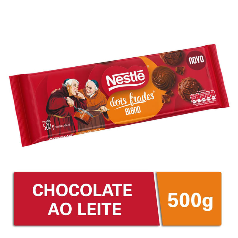 Chocolate ao Leite Blend Dois Frades Nestlé 500g Novo