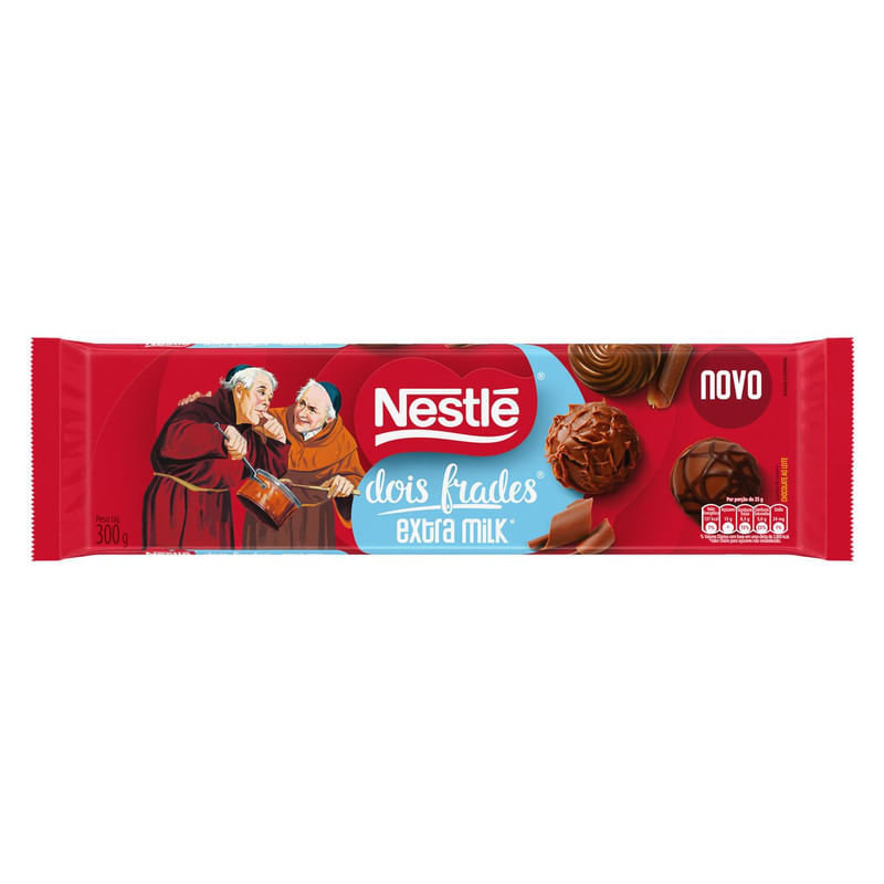 Chocolate ao Leite Extra Milk Dois Frades Nestlé Tablete 300g Novo