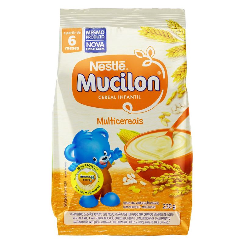 Cereal Infantil Multicereais Nestlé Mucilon Pacote 230g
