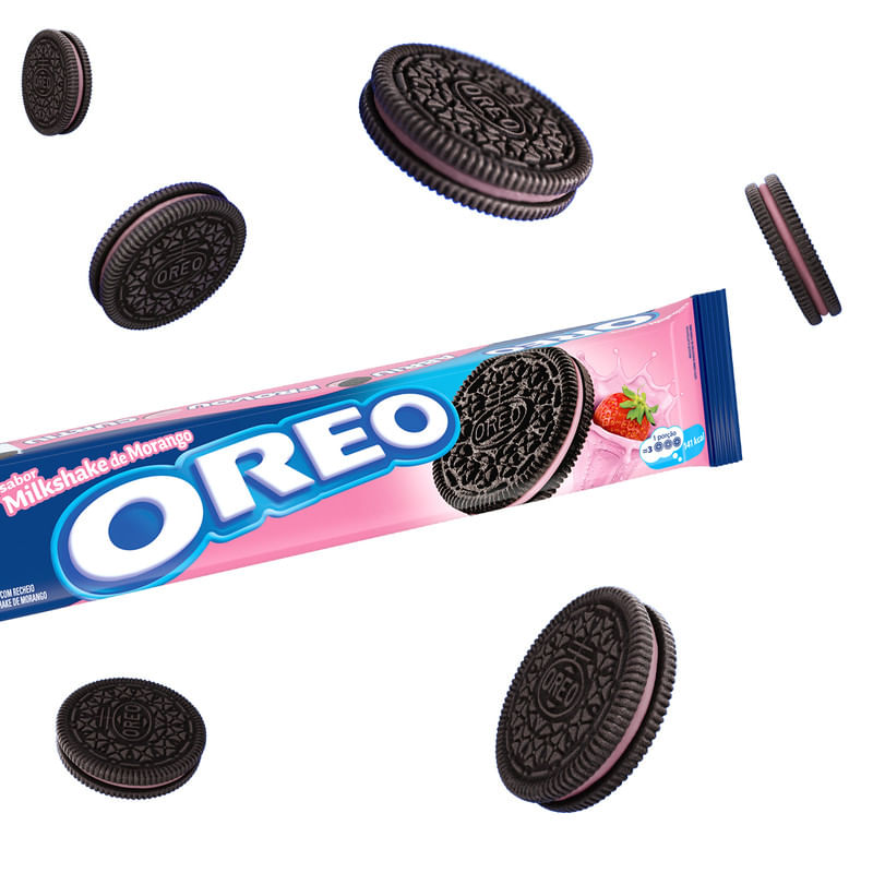 Biscoito recheado Oreo milkshake de morango 90g