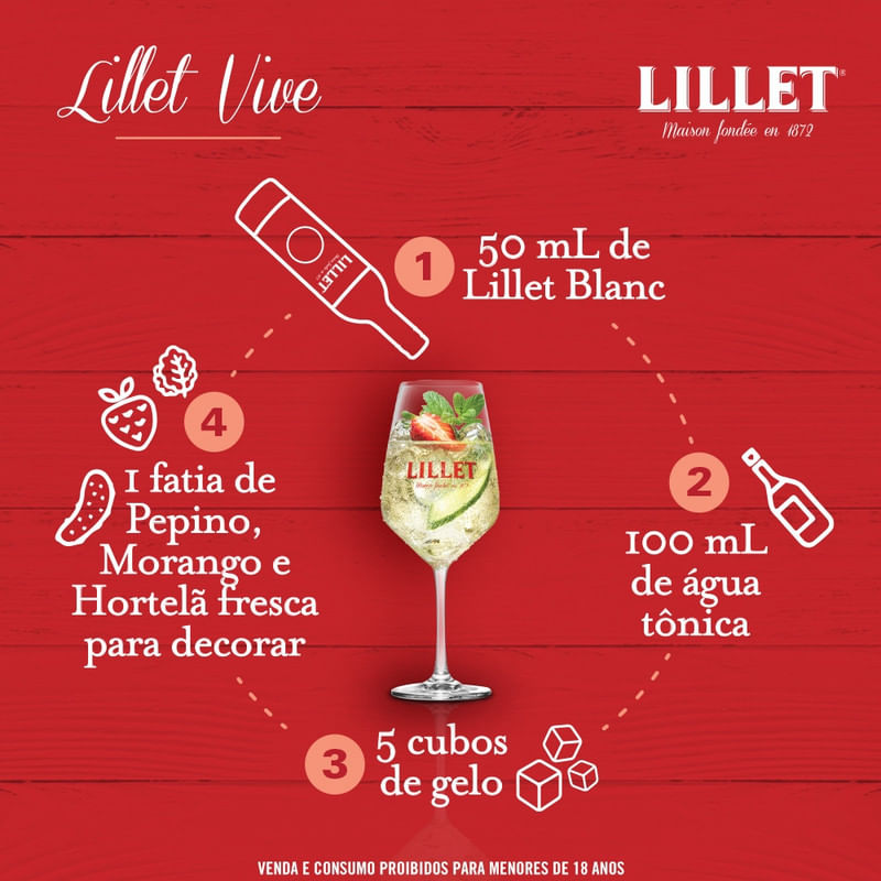 Aperitivo Vinho Lillet Branco Garrafa 750ml