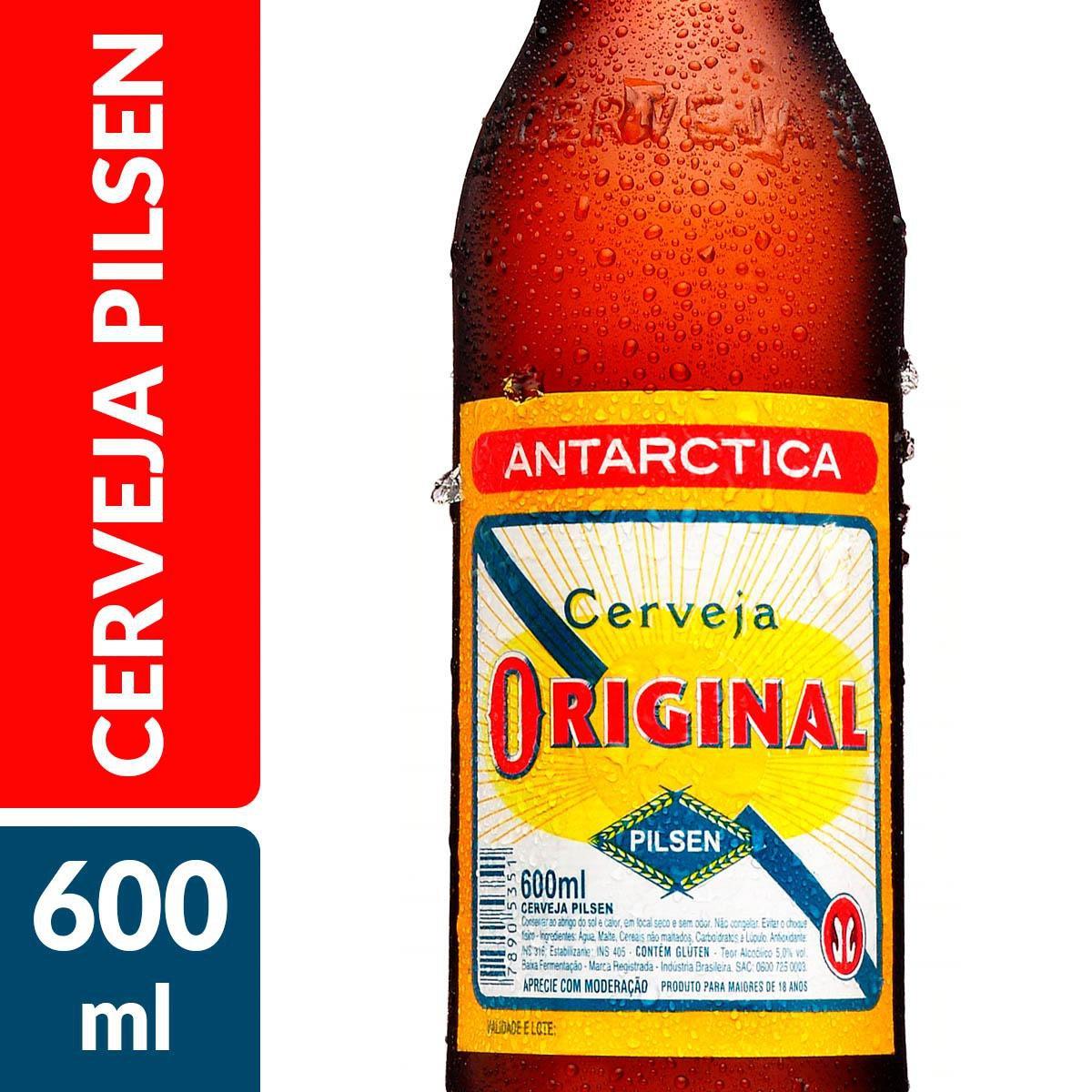 Cerveja Pilsen Antarctica Original Garrafa 600ml