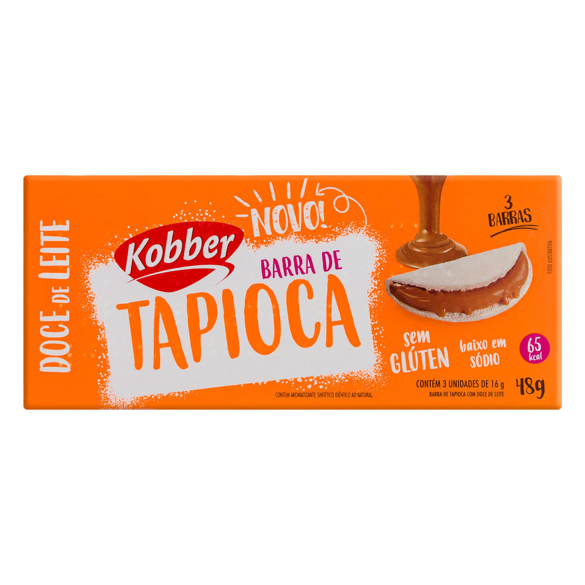 Barra de Tapioca Doce de Leite Kobber Caixa 3 Unidades