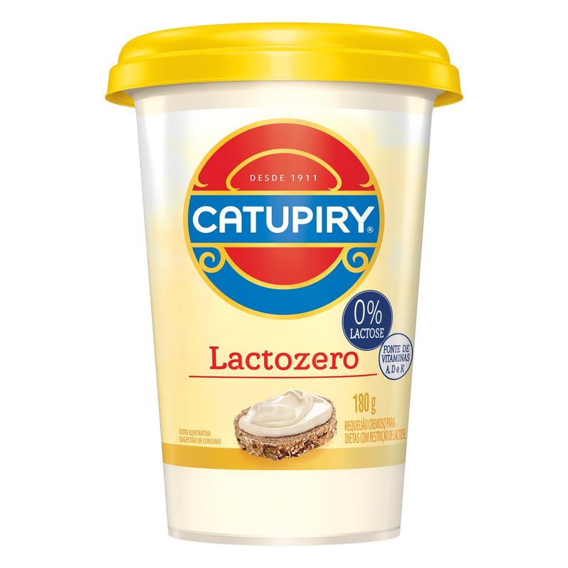Requeijão Cremoso Zero Lactose Catupiry Pote 180g Requeijão Cremoso Zero Lactose Catupiry Pote 180g