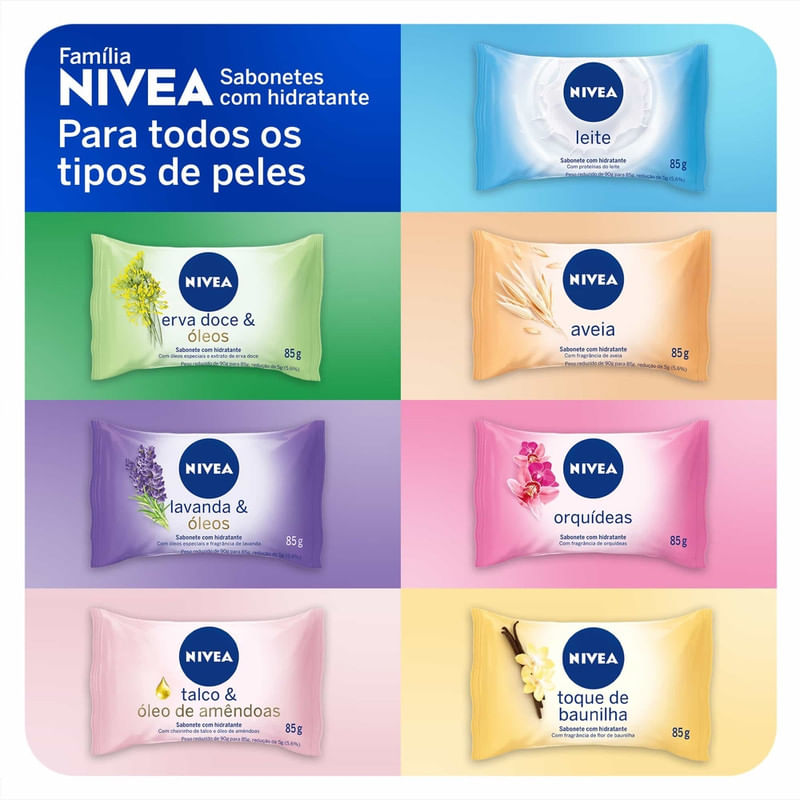 Sabonete em Barra Hidratante Leite Nivea 85g