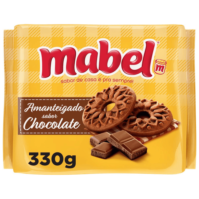 Biscoito Amanteigado Chocolate Mabel Pacote 330g